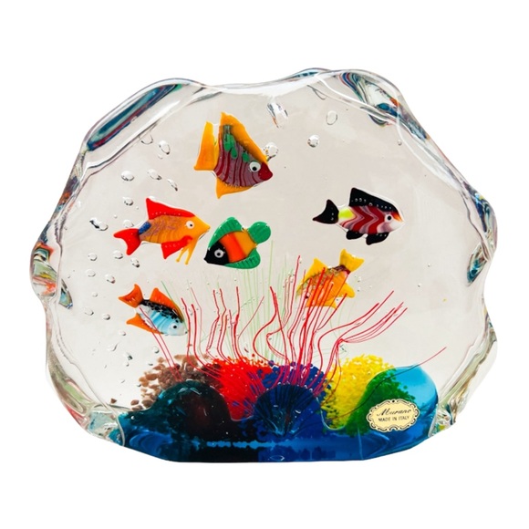 Murano | Accents | Vintage Murano Glass Fish Aquarium Shell Sculpture ...